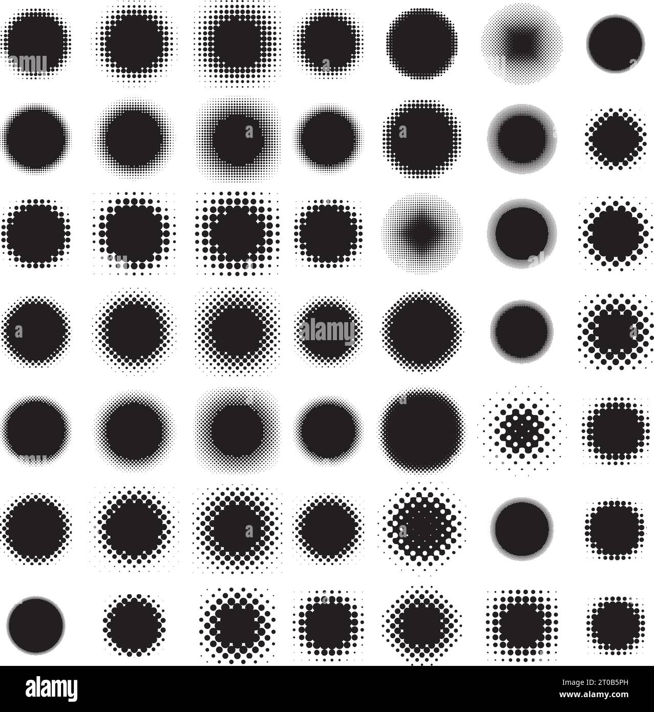 Collection of Round halftone shapes, ideal for logos, icons, retail advertisements and other ...