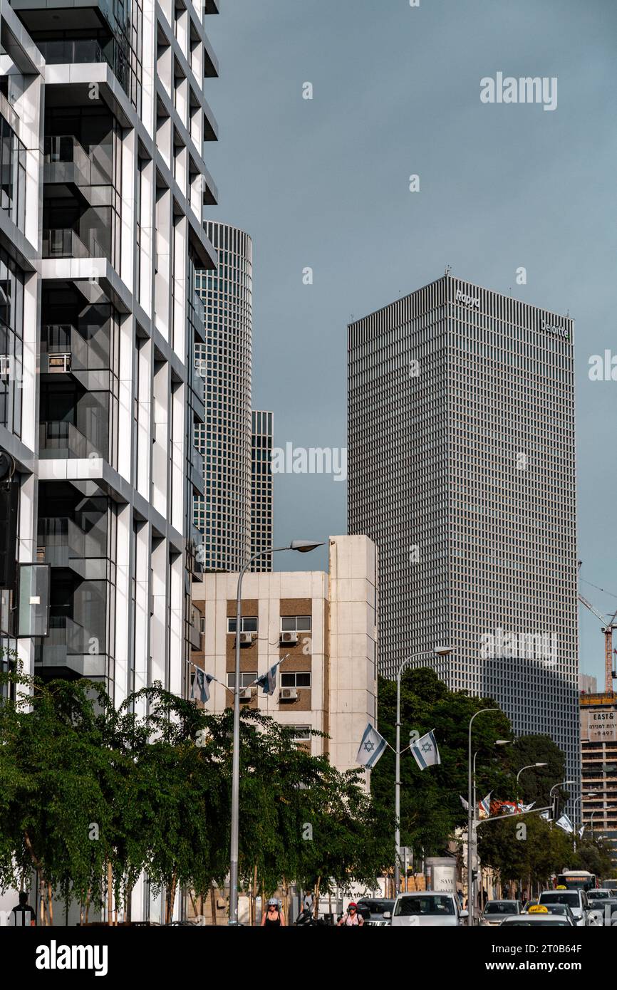 Tel Aviv, Israel - October 2023 - Azrieli Center is a complex of three ...