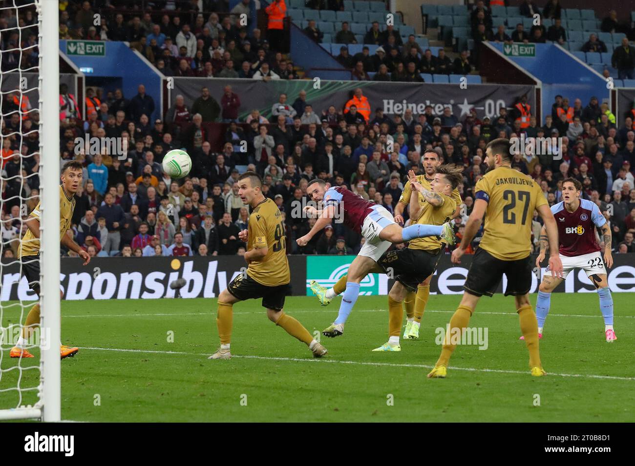 John McGinn #7 of Aston Villa scores a goal to make it 1-0 during the ...