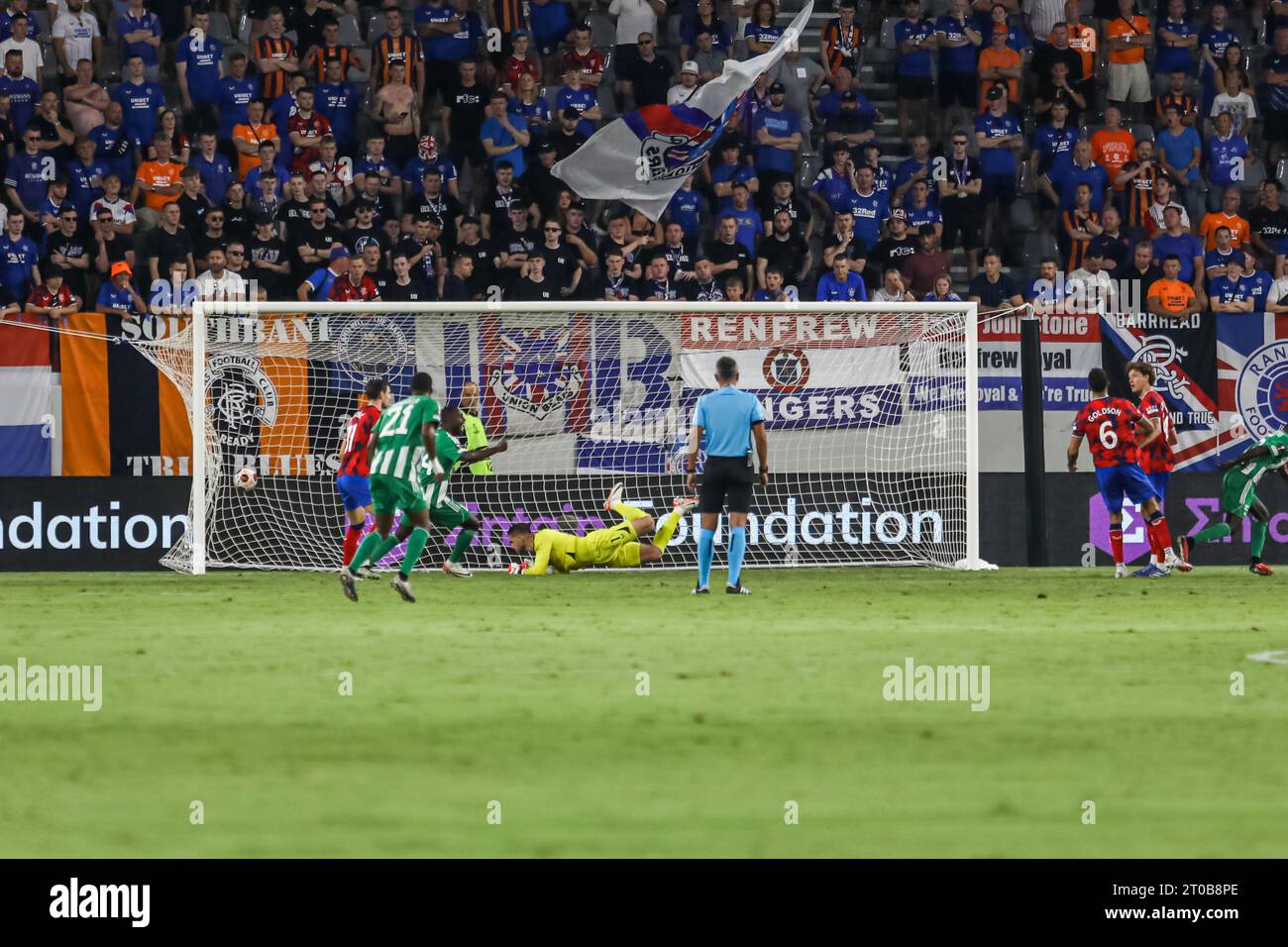 Limassol, Cyprus. 05th Oct, 2023. Alex M.-Moussounda of Aris has just ...