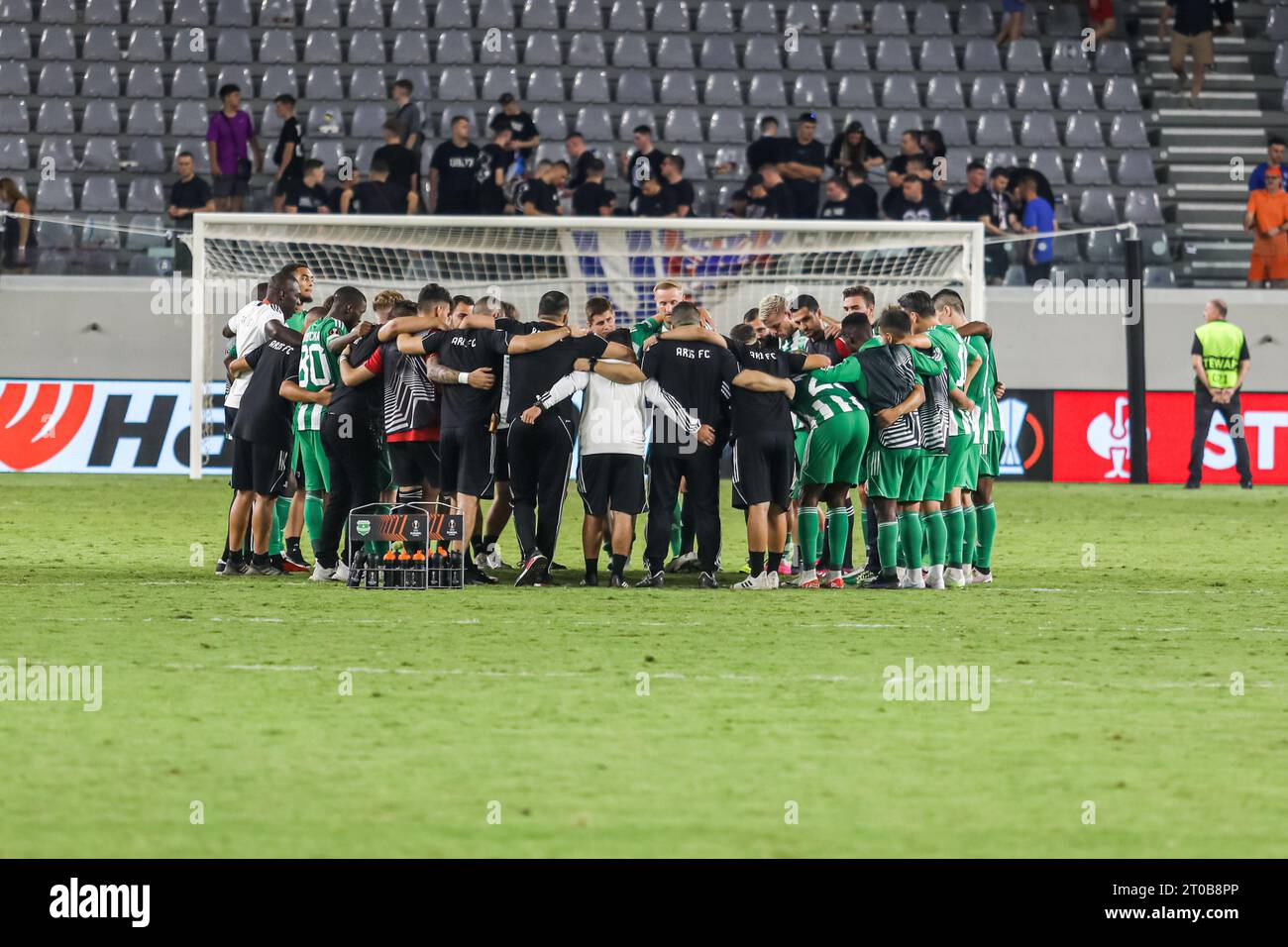 Limassol, Cyprus. 05th Oct, 2023. Aris Limassol players and staff ...