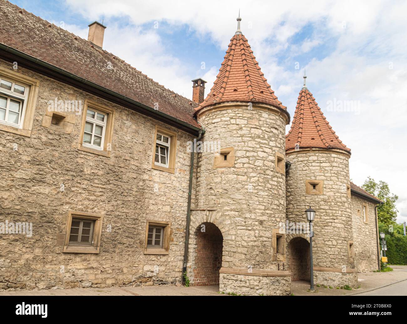 Main Street in Kochendorf, Bad Friedrichshall with Lehen castle ...
