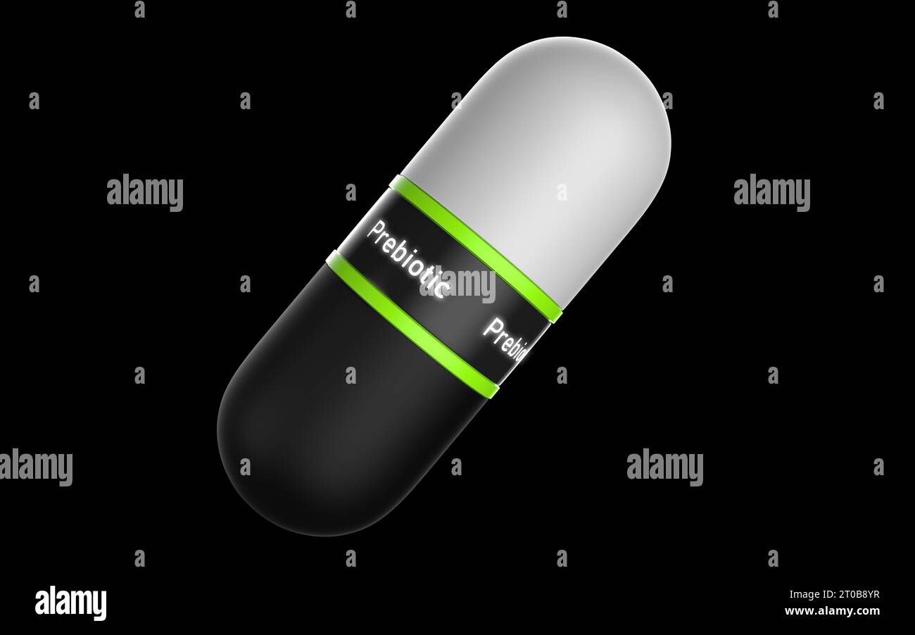 Abstract futuristic pill with modern design, macro shot on black ...