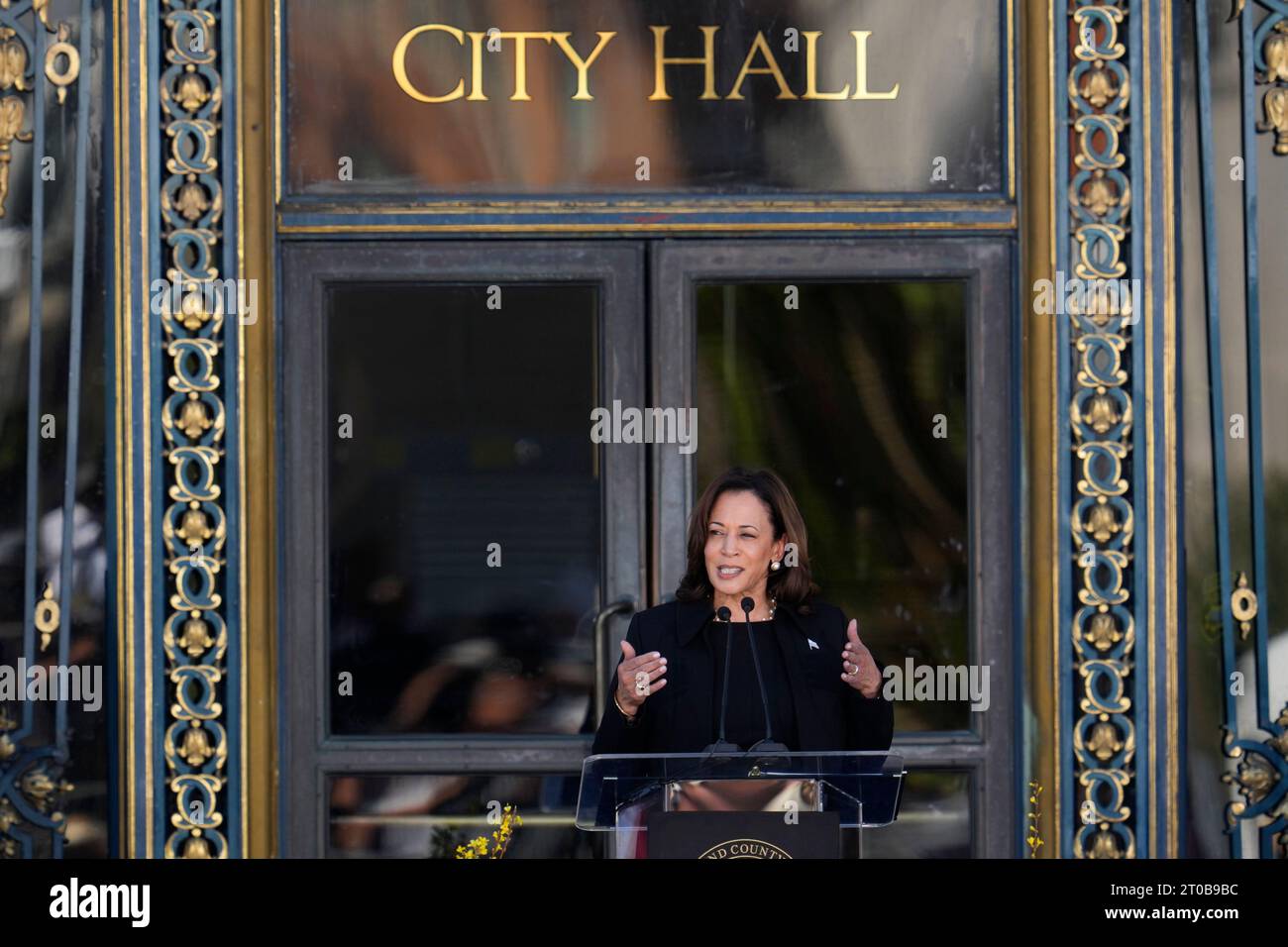 Vice President Kamala Harris speaks during a memorial service for U.S ...