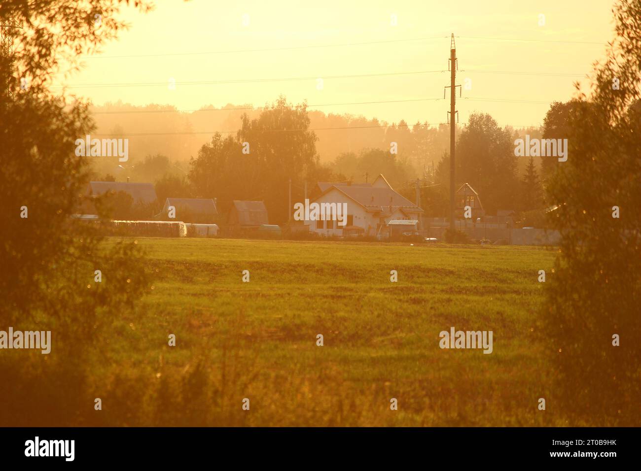 Warm background with rural views in the distance Stock Photo - Alamy
