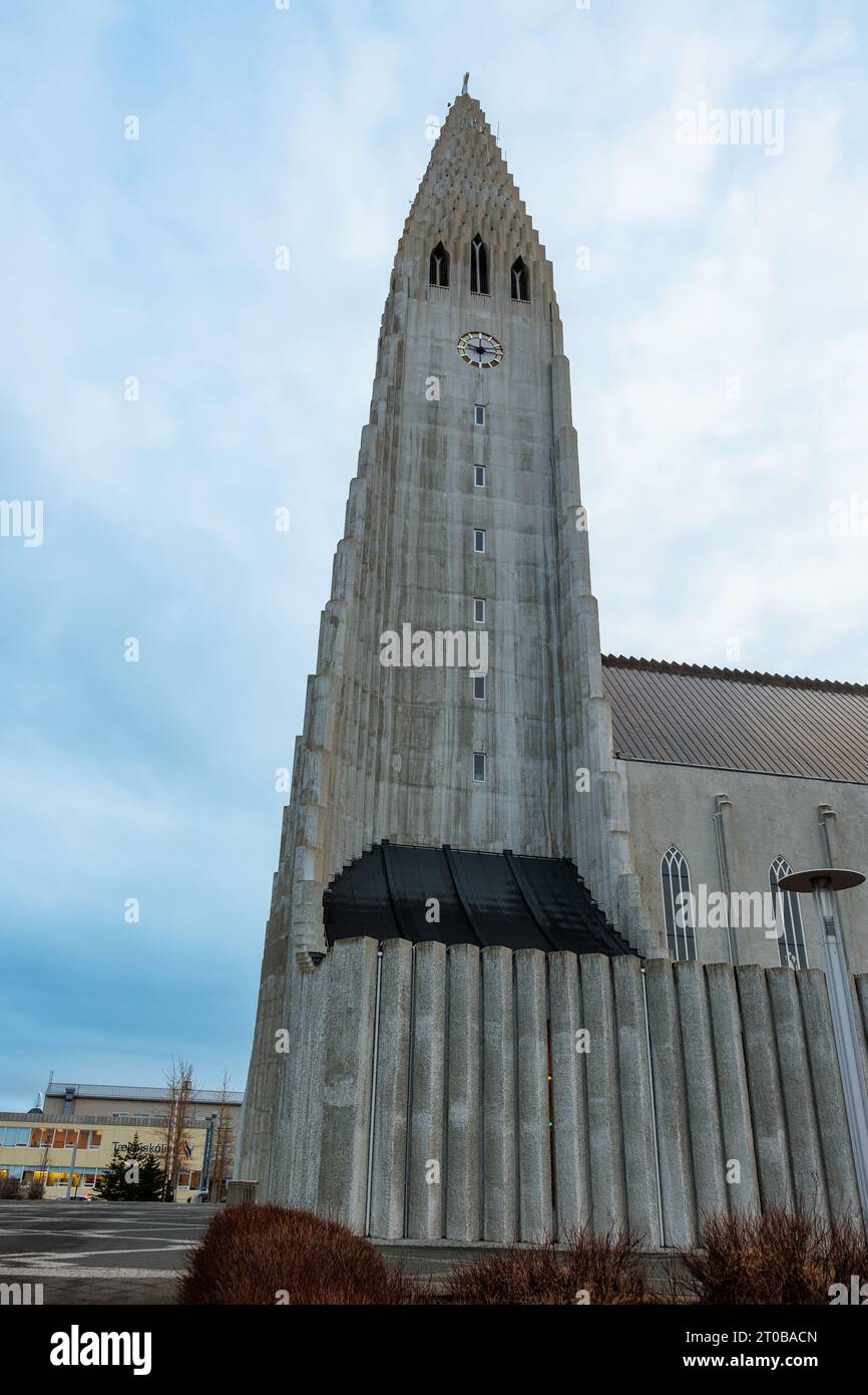 Church of hallgrimskirkja in Iceland circa March 2023, tall sacred ...