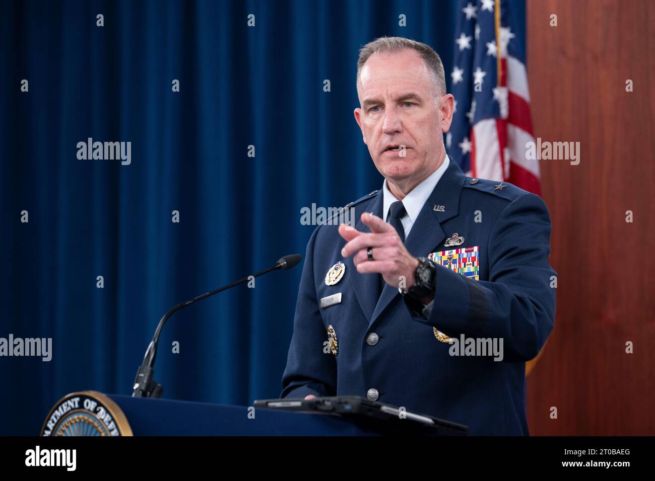 Pentagon Press Secretary Brig. Gen. Pat Ryder speaks during a press ...