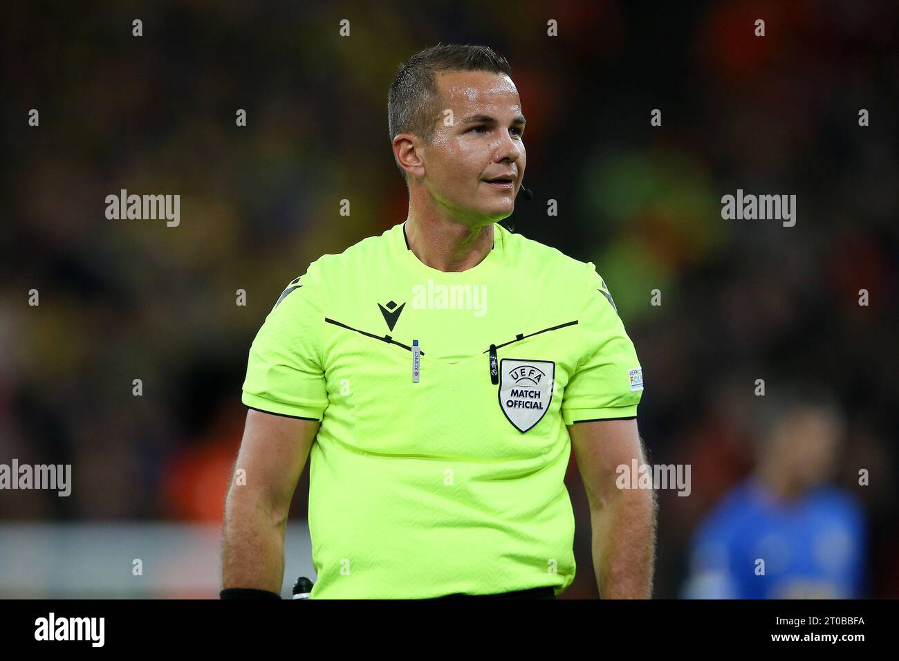 Liverpool, UK. 05th Oct, 2023. Referee Morten Krogh Hansen looks on ...