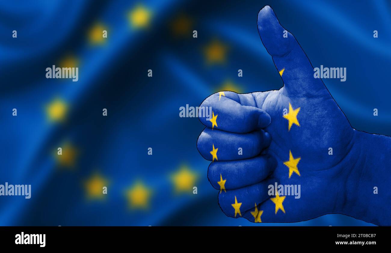 Hand thumbs up union flag hi-res stock photography and images - Alamy