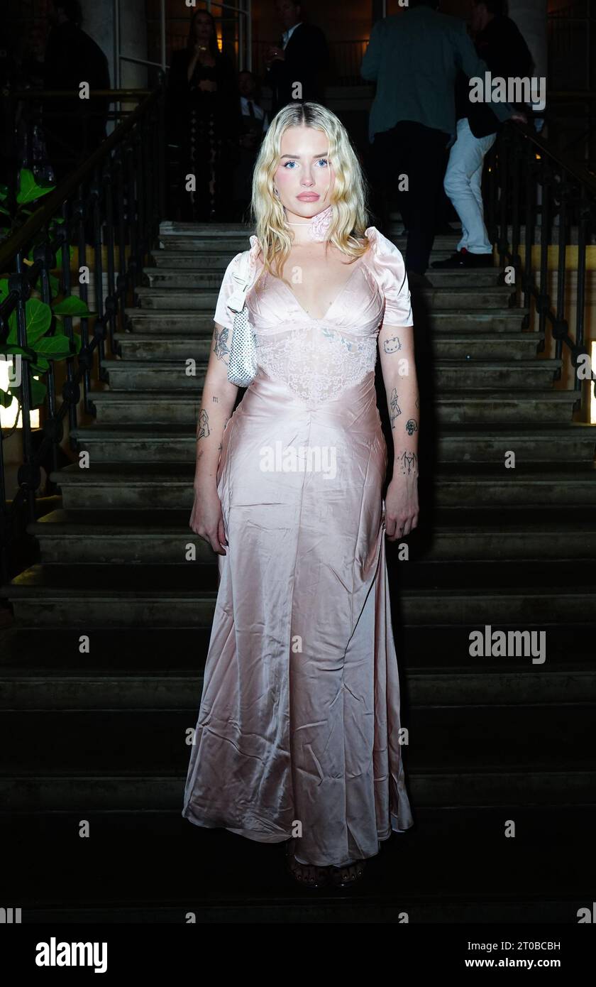 Lottie Moss during a private view of 'Walking in the Dark', a ...