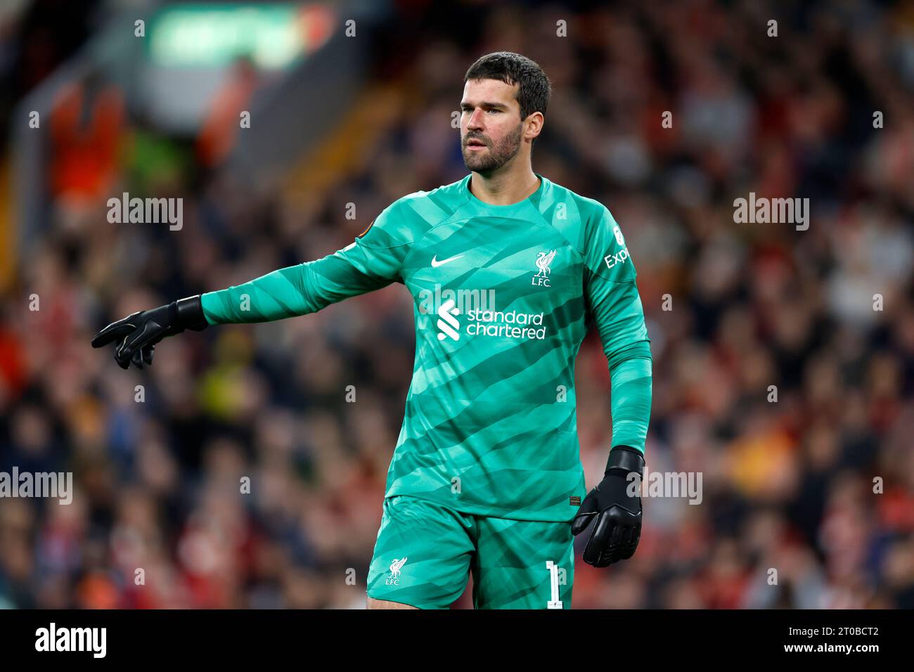 Liverpool goalkeeper Alisson Becker during the UEFA Europa League Group ...