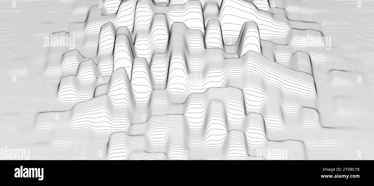 Abstract background with distorted line shapes on a white background ...