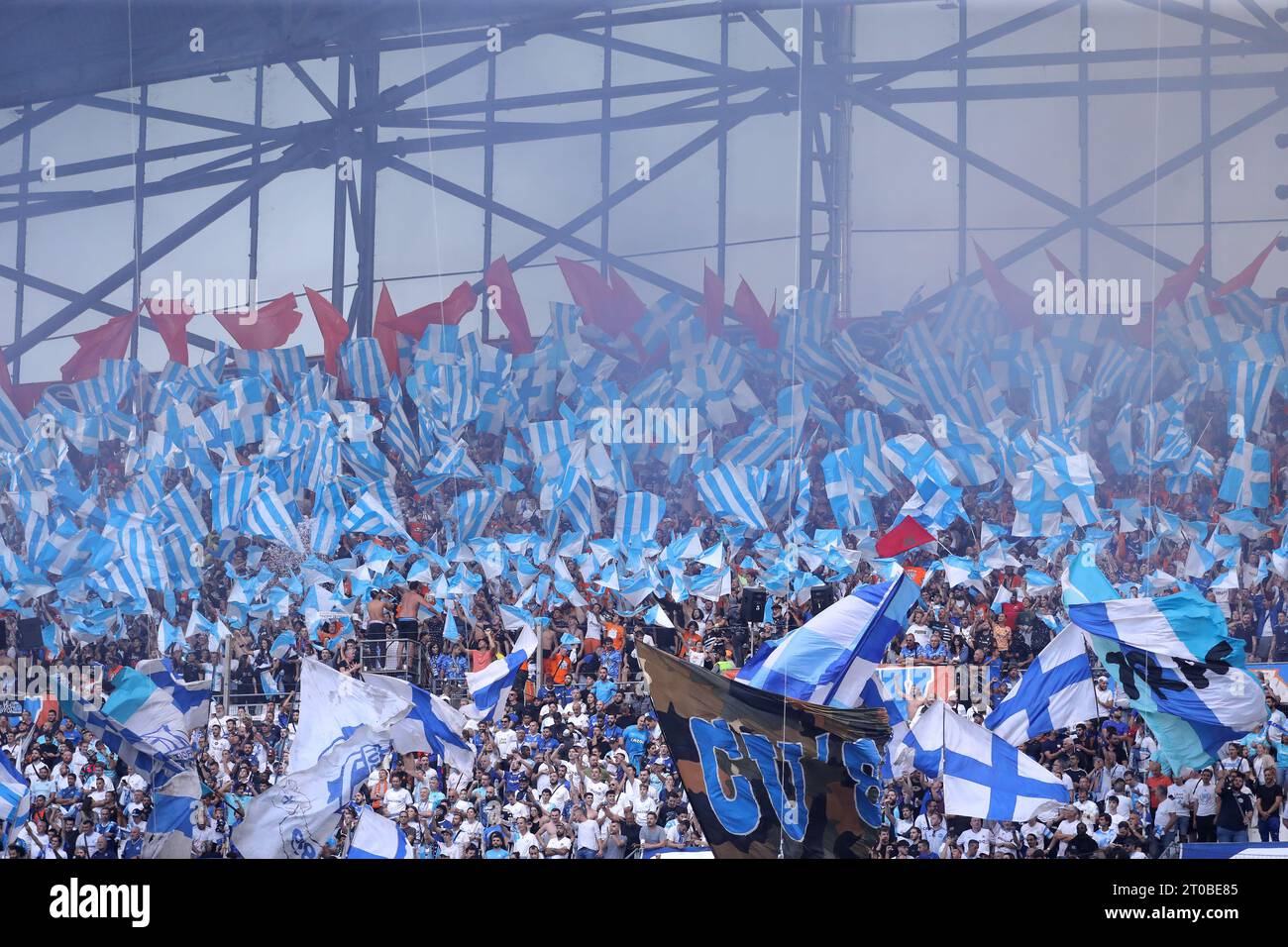 Marseille, France. 5th Oct, 2023. Olympique de Marseille fans get ...