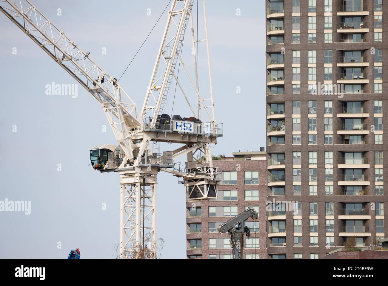 A crane on the HS2 site at Old Oak Common which is a new super-hub ...