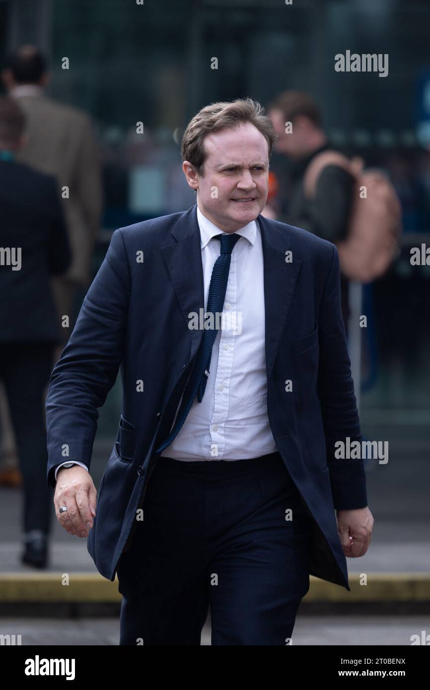 Tom Tugendhat MP leaving after Rishi Sunak's speech on the final day of ...