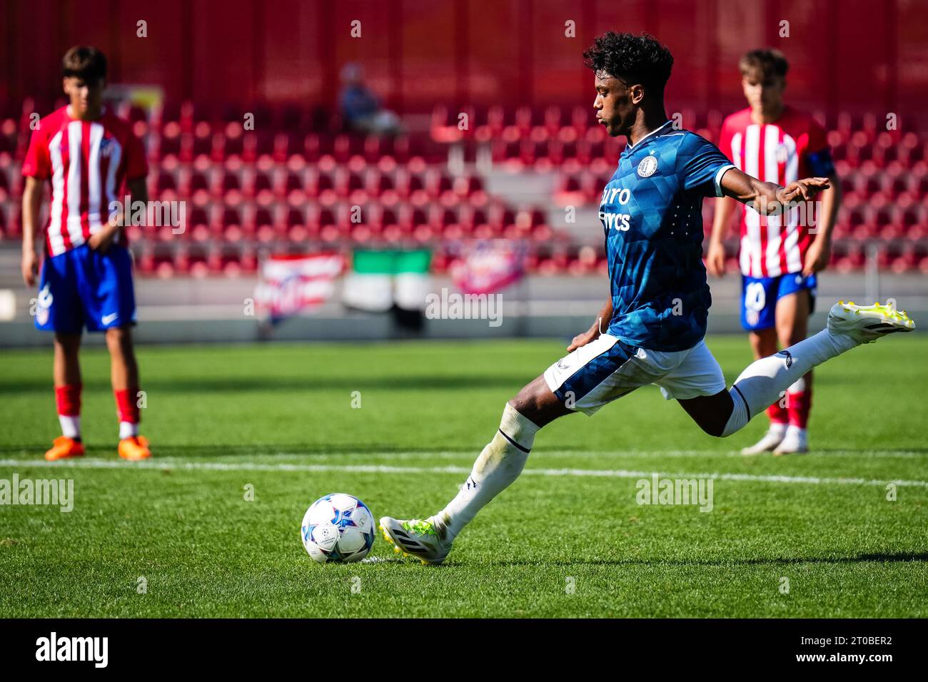 Madrid, Spain. 04th Oct, 2023. Madrid - Jaden Slory of Feyenoord O19 ...