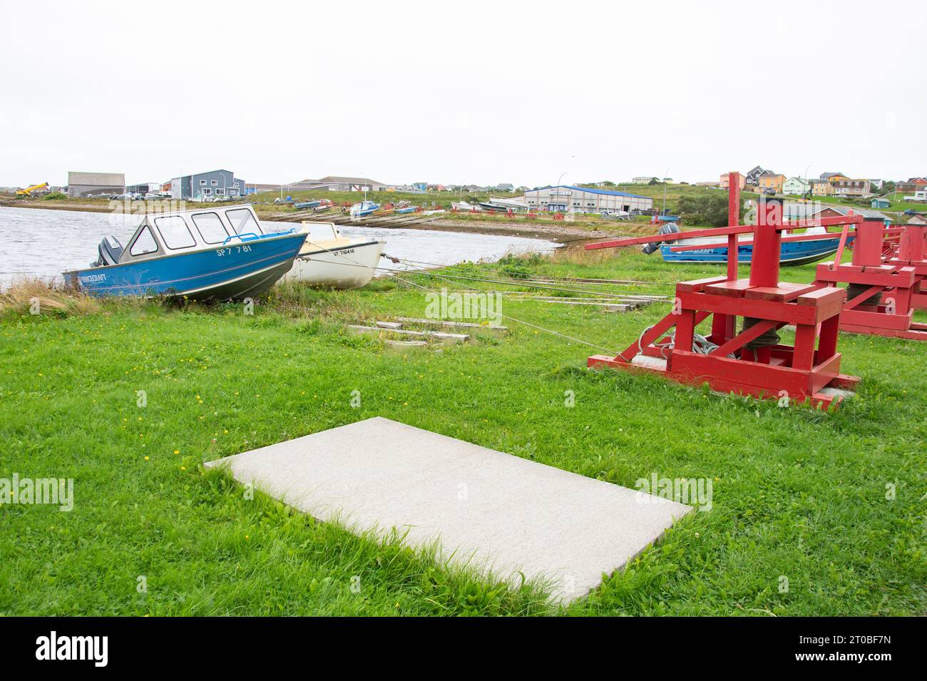 Wooden capstans in St. Pierre, France Stock Photo - Alamy