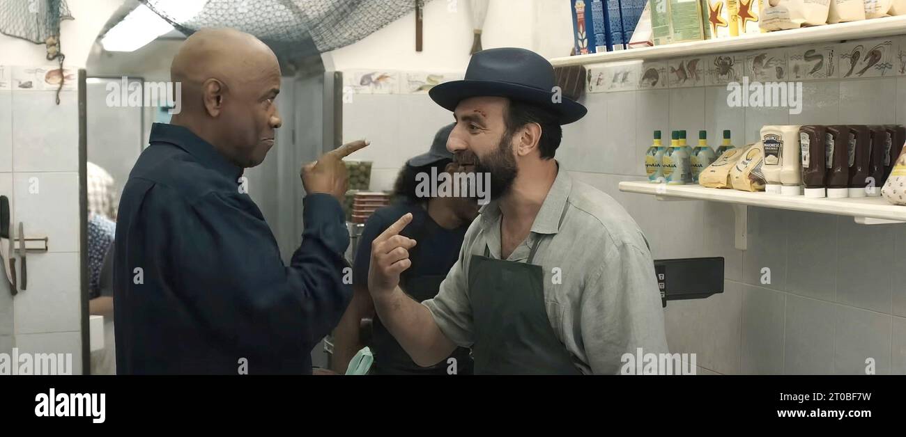 THE EQUALIZER 3, from left: Denzel Washington, Daniele Perrone, 2023. © Sony Pictures ...