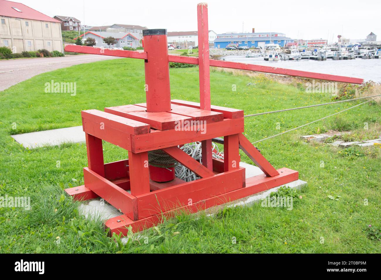 Wooden capstans in St. Pierre, France Stock Photo - Alamy