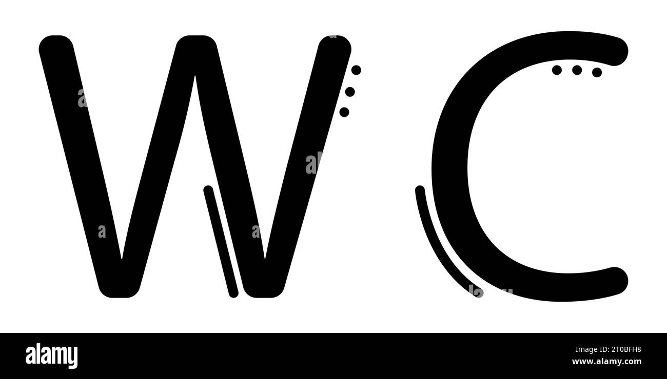 Black line icon of toilet, original and unusual wc sign Stock Vector ...