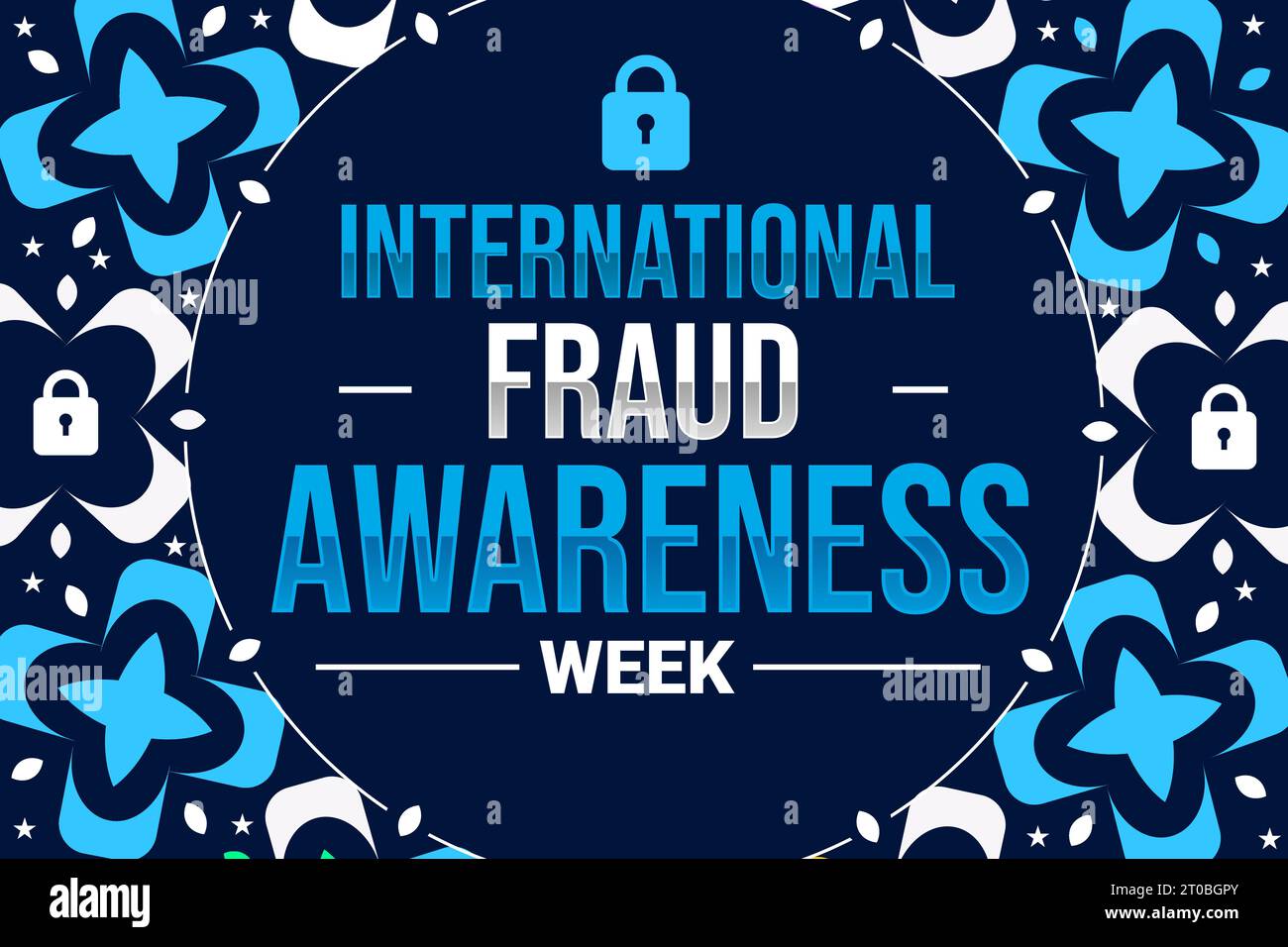 International Fraud Awareness Week backdrop design in blue color with ...