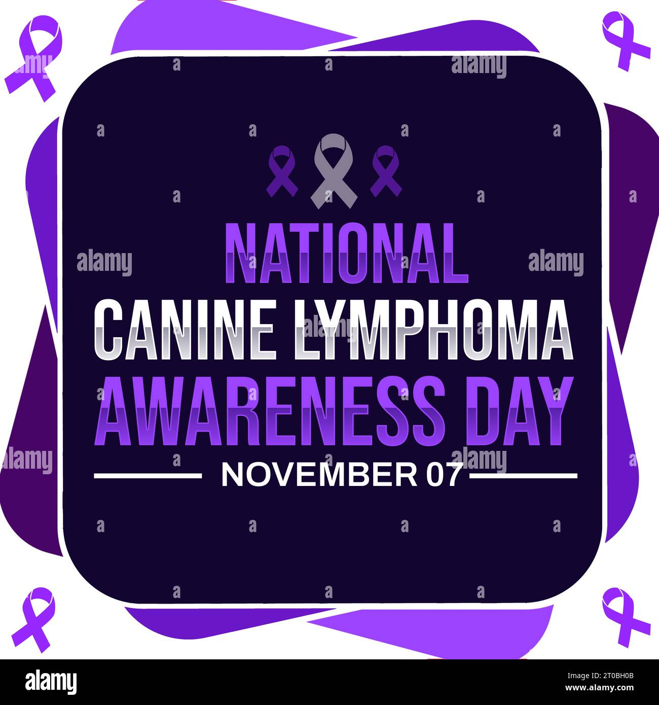 National Canine Lymphoma Awareness Day background with ribbon and ...