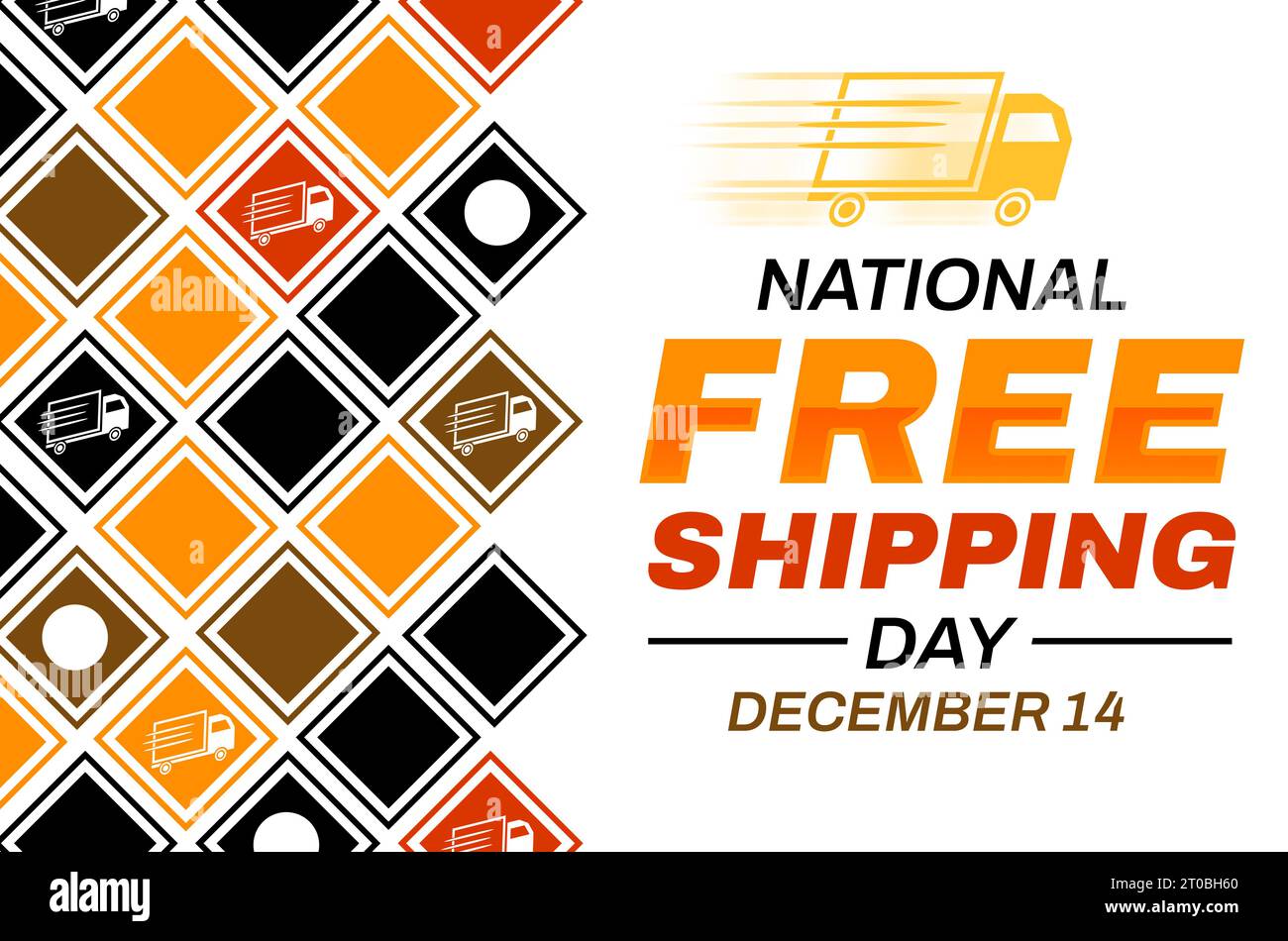 National Free Shipping Day wallpaper with fast moving van design and ...