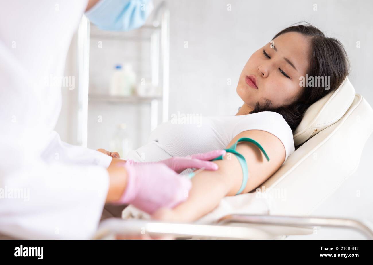 Anesthesia procedure before surgery in cosmetology clinic Stock Photo ...