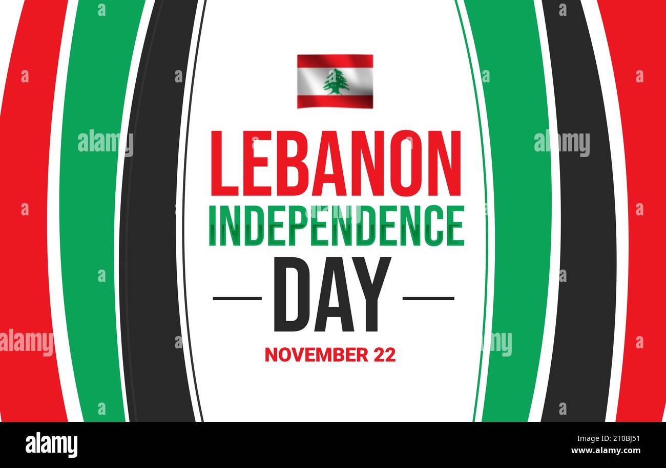 November 22 is Lebanon Independence Day, wallpaper design with colorful ...