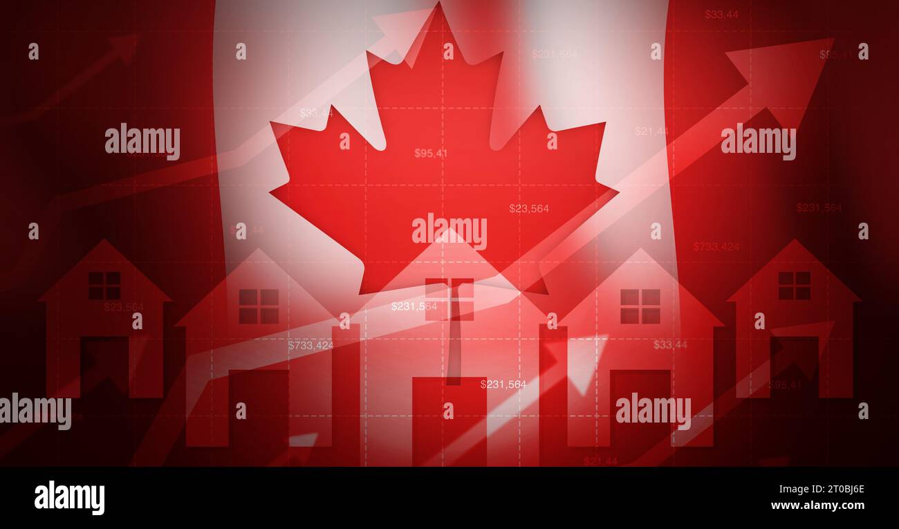 Property crash in Canada with sky rocketing prices and waving flag in ...