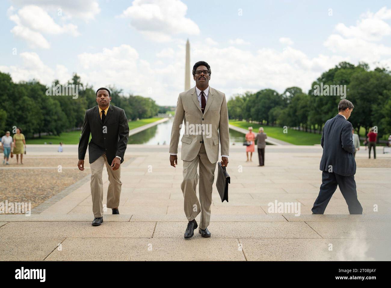RUSTIN, from left: Aml Ameen as Martin Luther King Jr., Colman Domingo ...