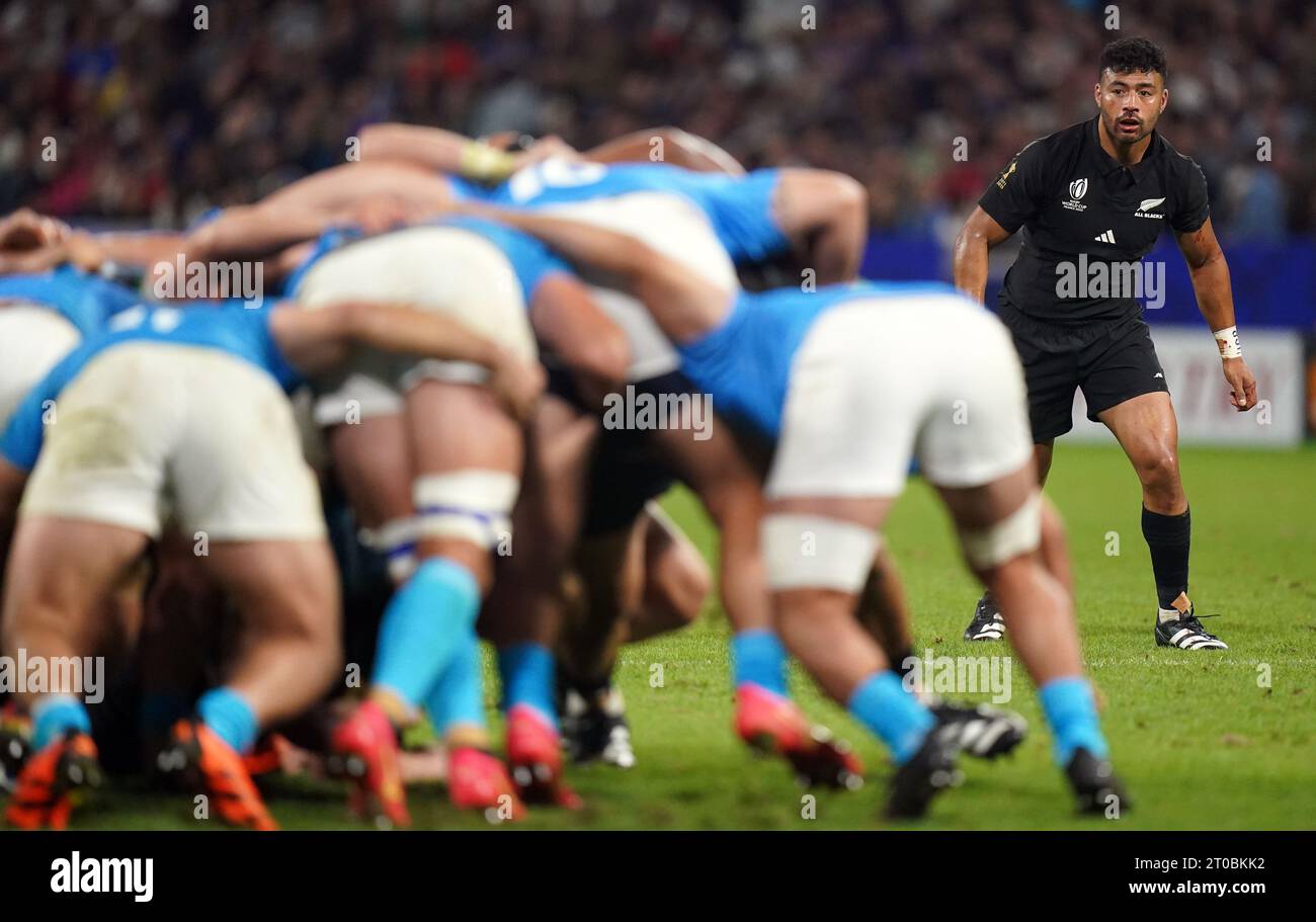 New Zealand's Richie Mo'unga (right) during the Rugby World Cup 2023 ...
