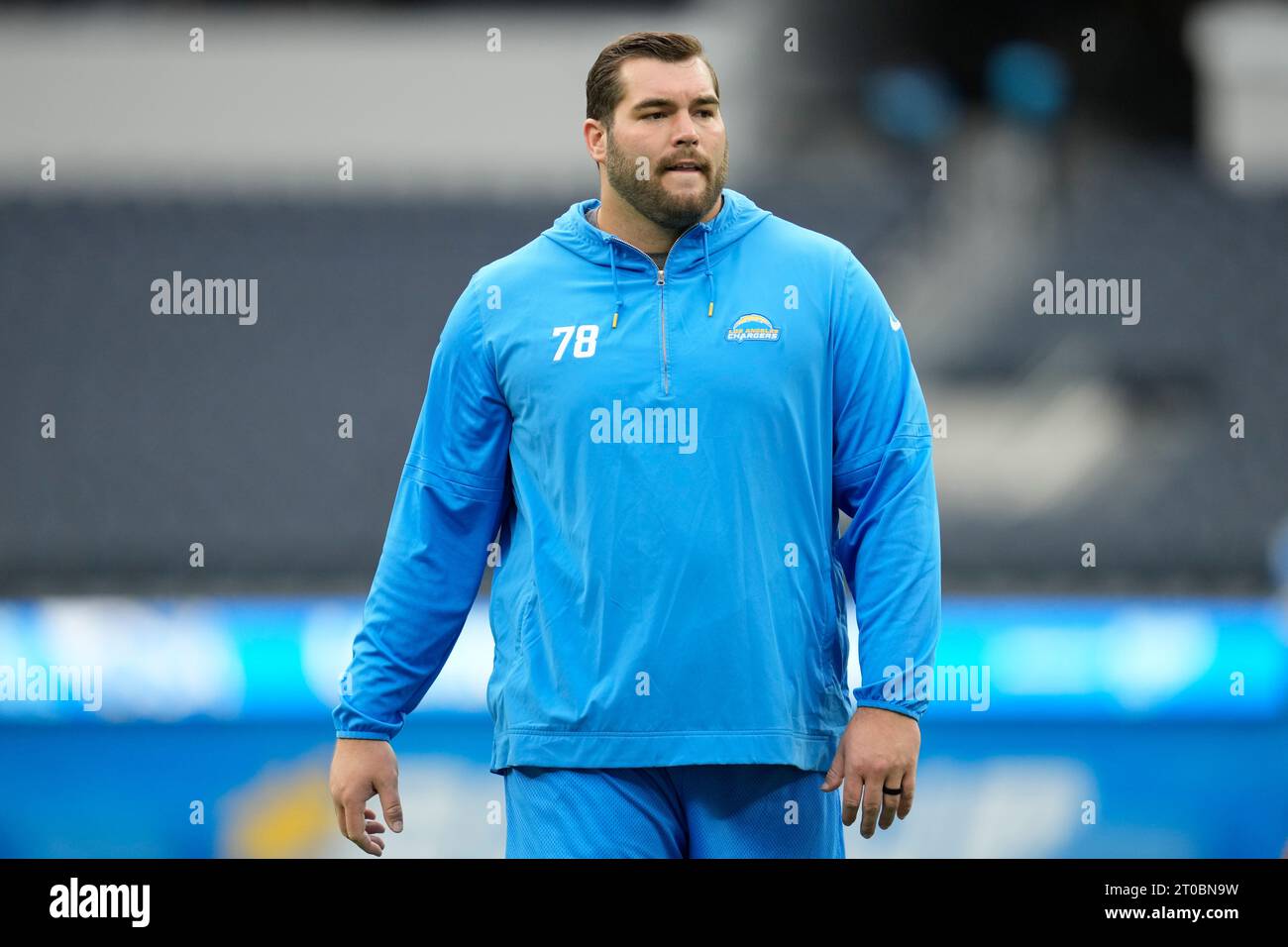Los Angeles Chargers offensive tackle Zack Bailey (78) warms up before ...