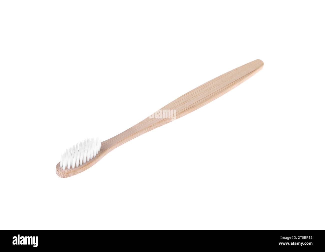 One bamboo toothbrush isolated on white. Eco friendly product Stock ...