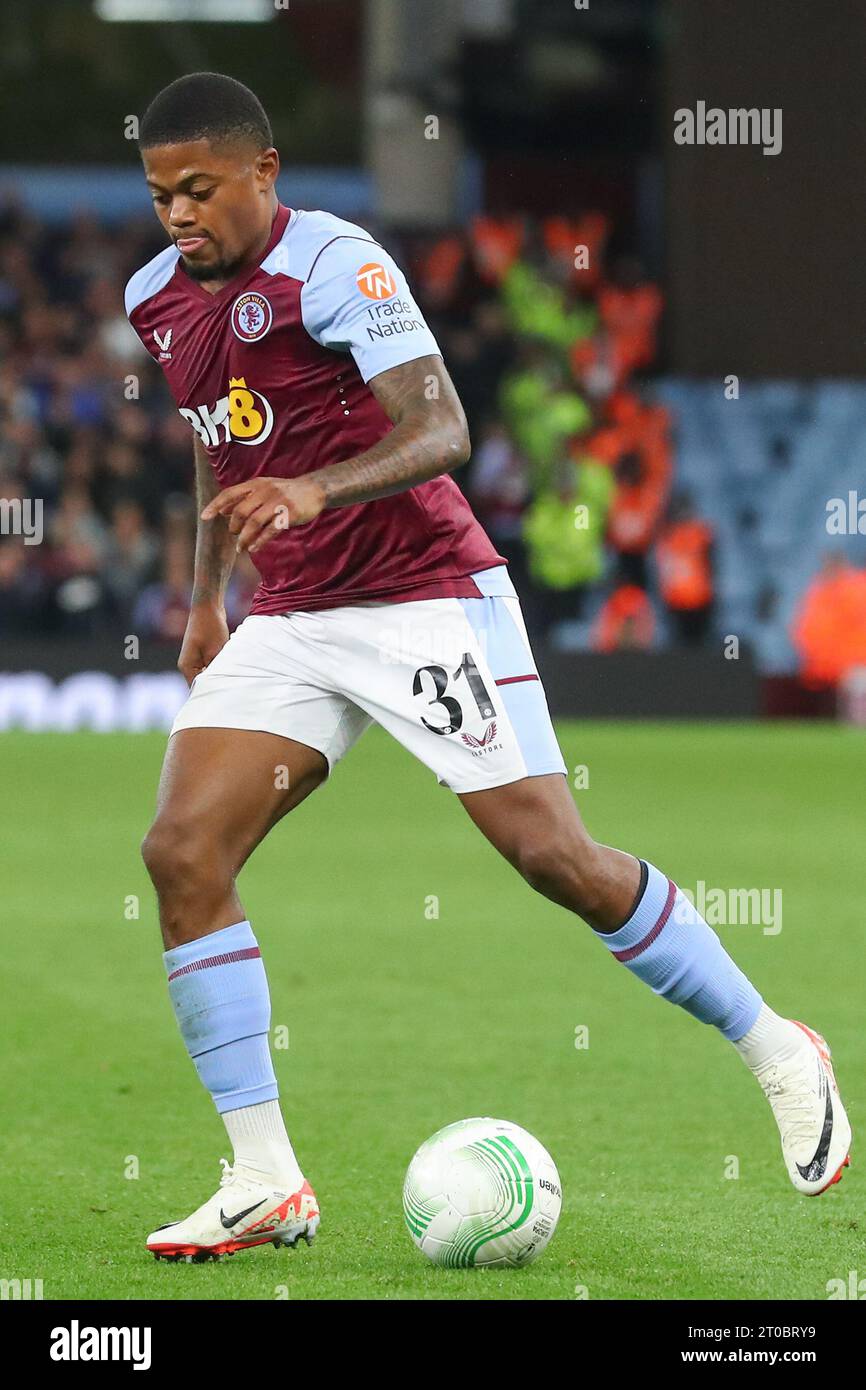 Leon Bailey #31 of Aston Villa goes forward with the ball during the ...