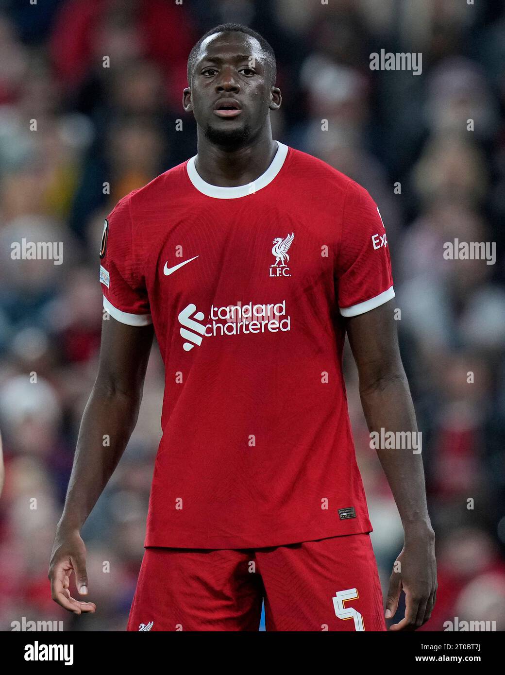 Liverpool, UK. 05th Oct, 2023. Ibrahima Konaté #5 of Liverpool during ...