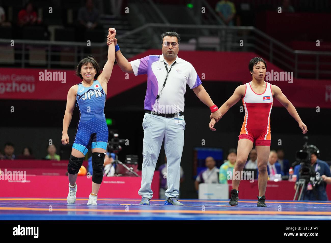 Lin'an, China. 5th Oct, 2023. (L to R) Remina Yoshimoto (JPN), Kim ...