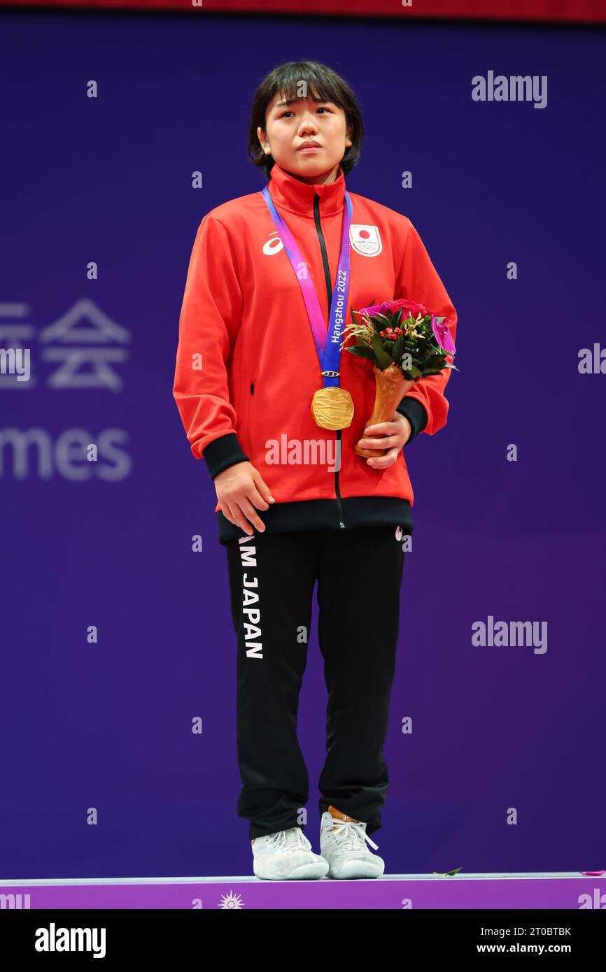 Lin'an, China. 5th Oct, 2023. Remina Yoshimoto (JPN) Wrestling : Women ...