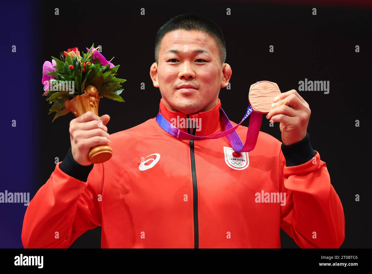Lin'an, China. 5th Oct, 2023. Takahiro Tsuruda (JPN) Wrestling : Men's ...