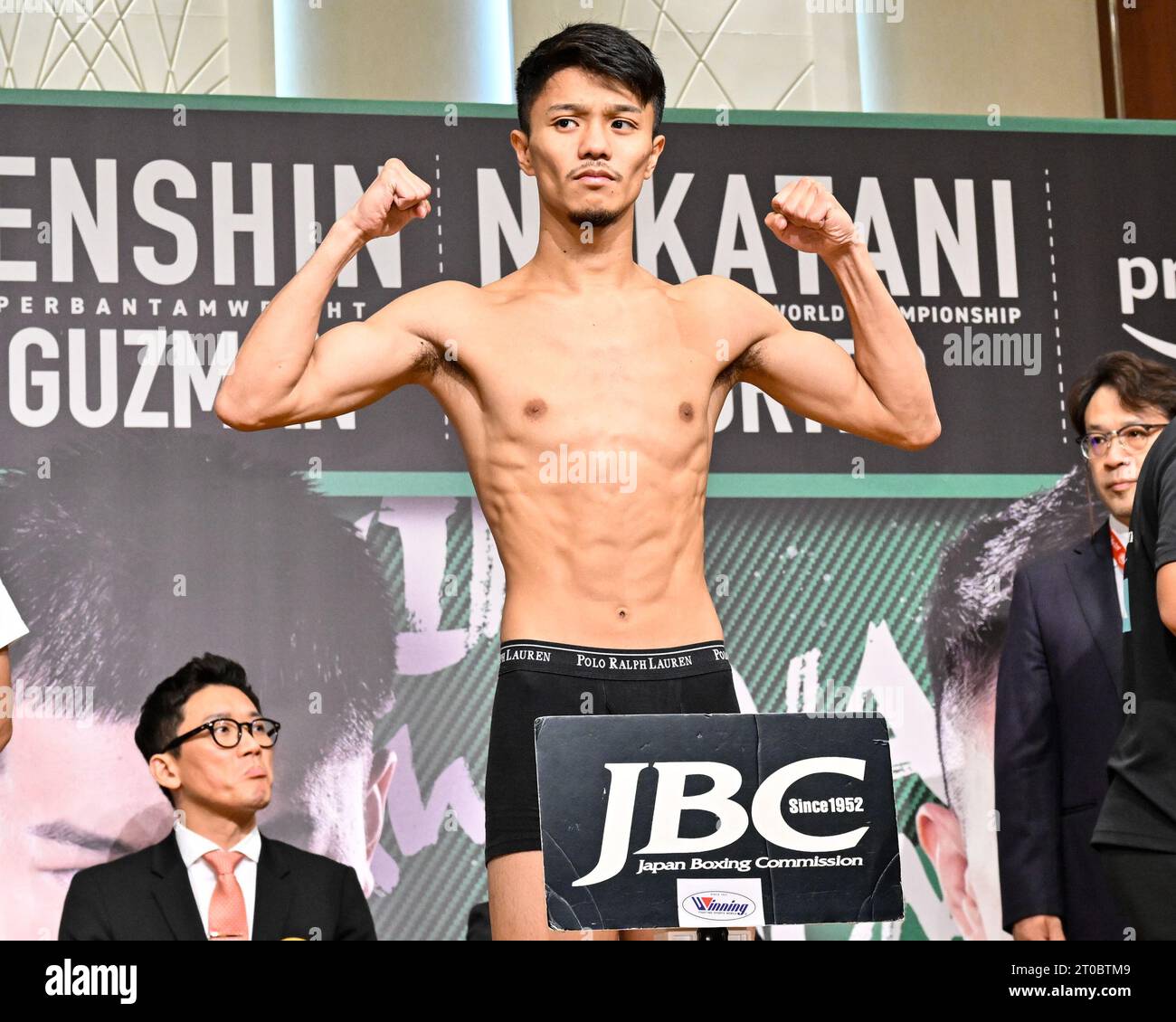 Tokyo, Japan. 17th Sep, 2023. Champion Junto Nakatani of Japan attends the official weigh-in for ...