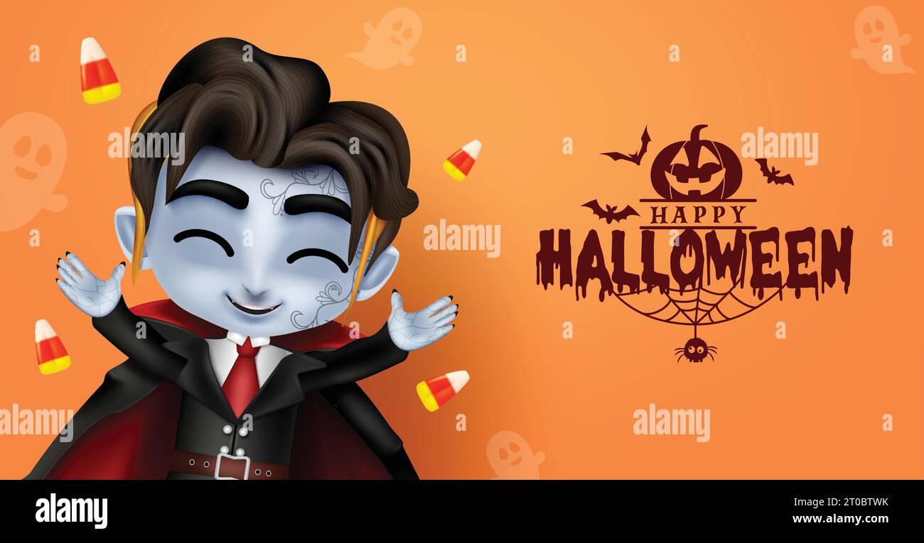 Happy halloween vampire vector design. Halloween vampire zombie cute ...