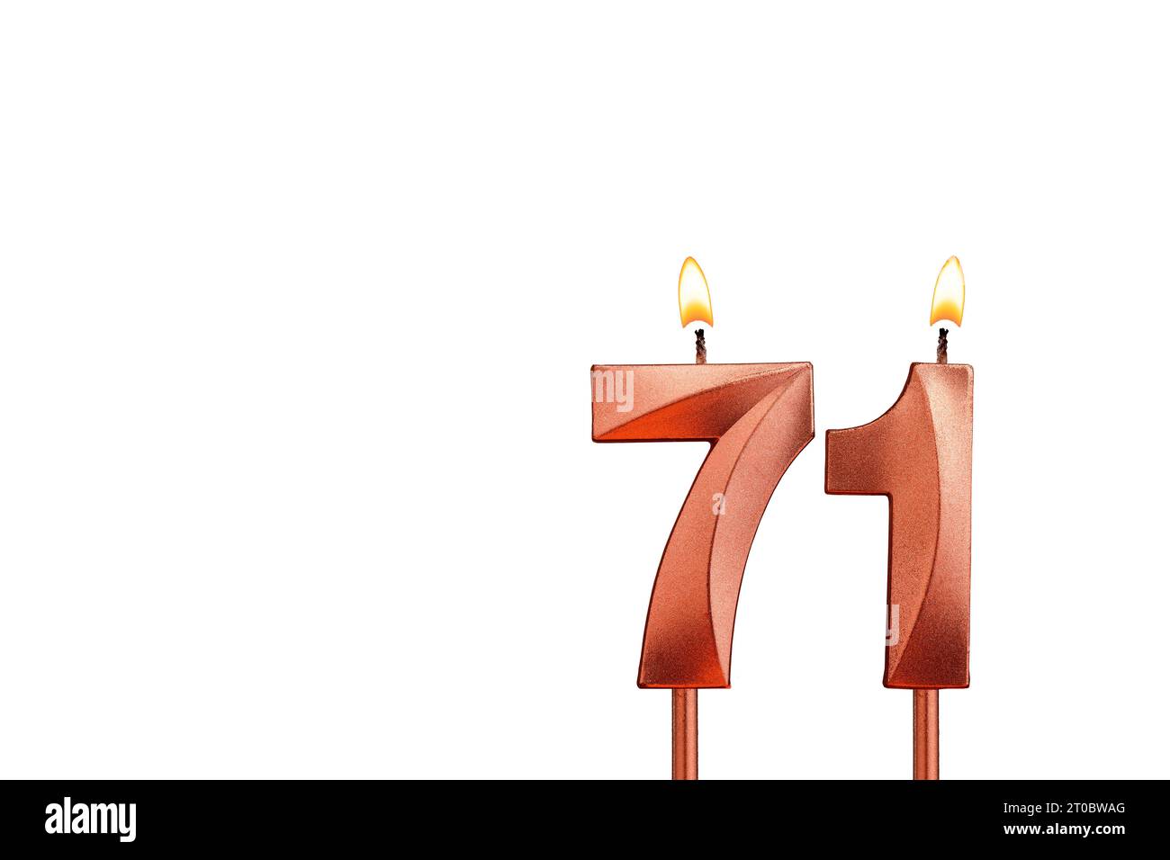 Birthday candle number 71 on white background Stock Photo - Alamy