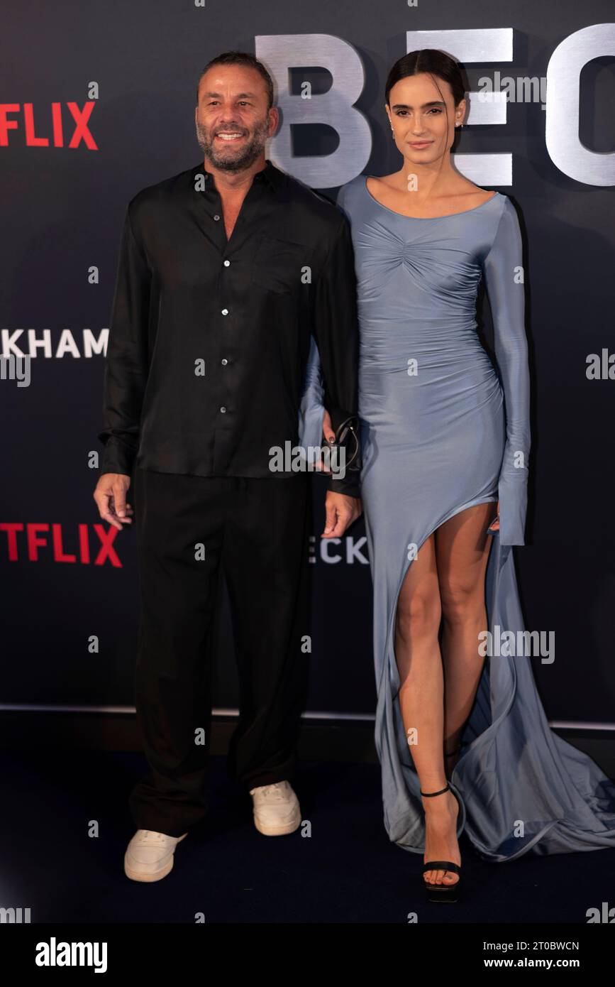 David Grutman and Isabela Grutman pose for photographers upon arrival ...