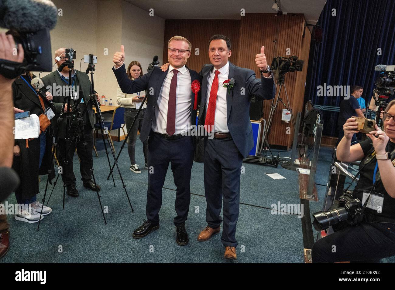 Scottish Labour leader Anas Sarwar (right) with candidate Michael ...