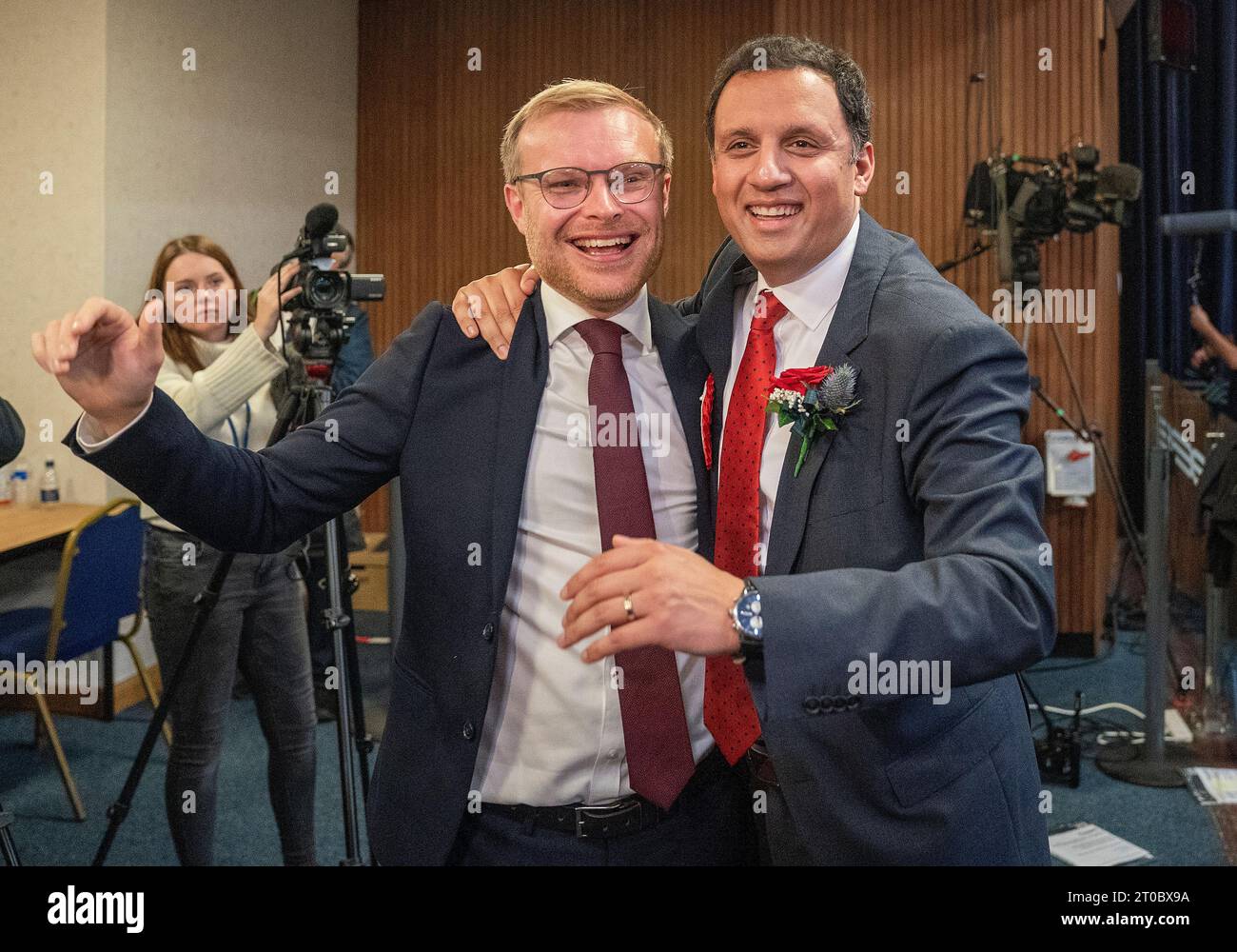 Scottish Labour leader Anas Sarwar (right) with candidate Michael ...