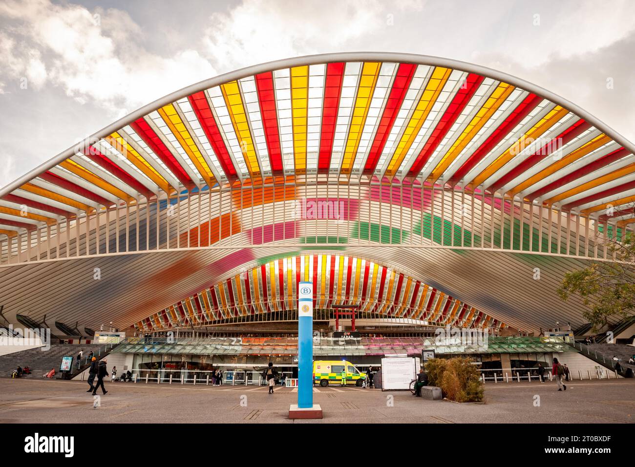 Picture of the entrance of Liege Guillemins train station. Liège ...