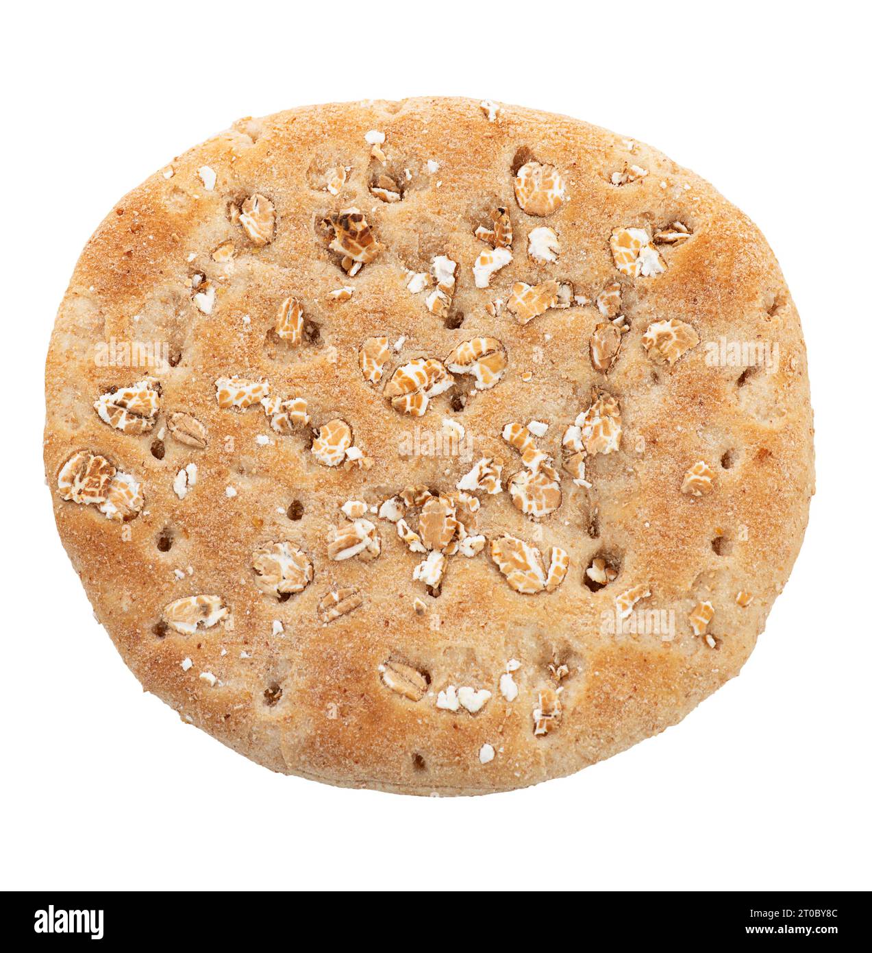 Healthy Round Rye Bun with Rolled Oats Flour and Fiber isolated on ...