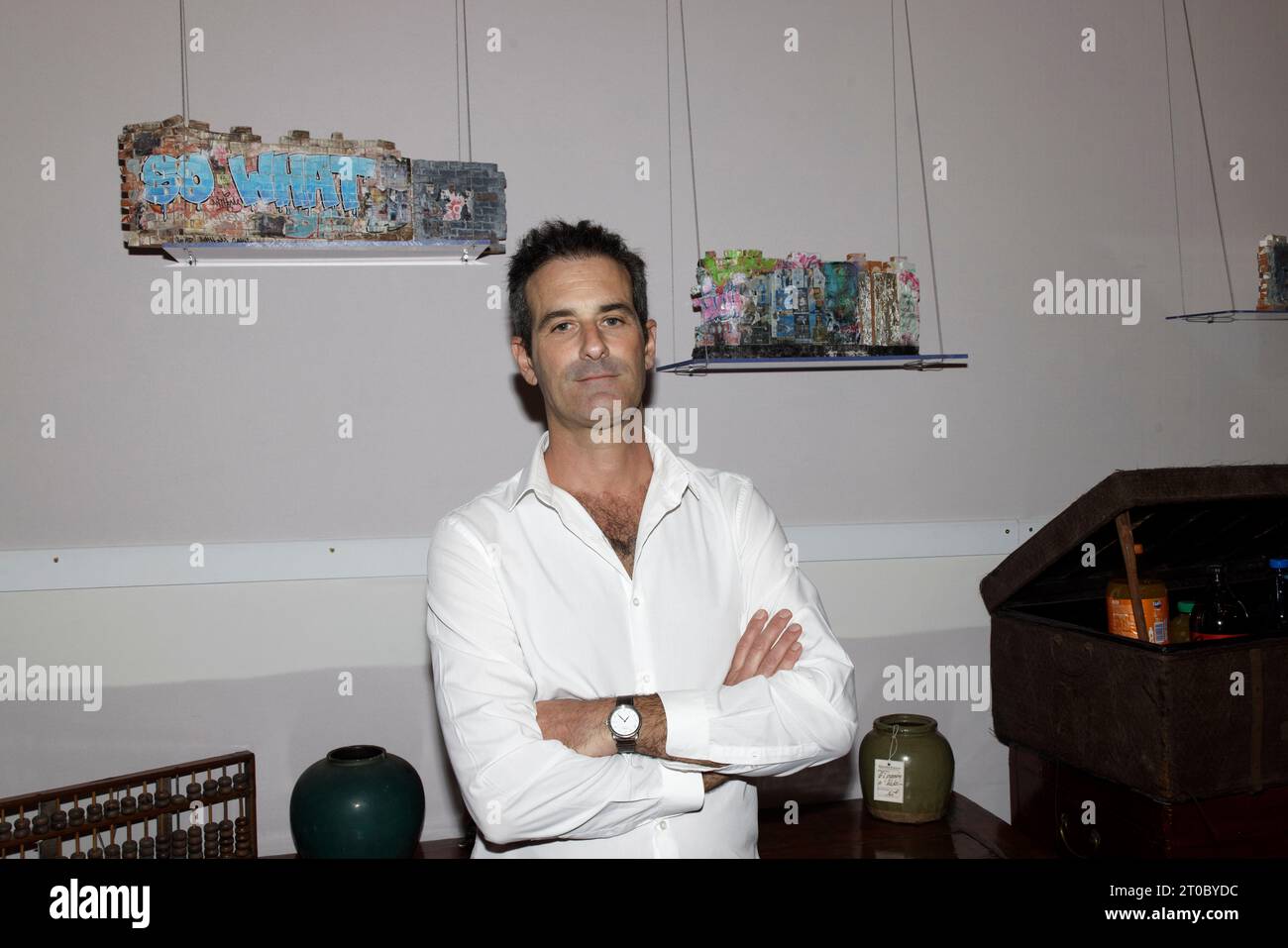 Saint-Ouen, France. 5th Oct, 2023. Lord Anthony Cahn poses with her ...