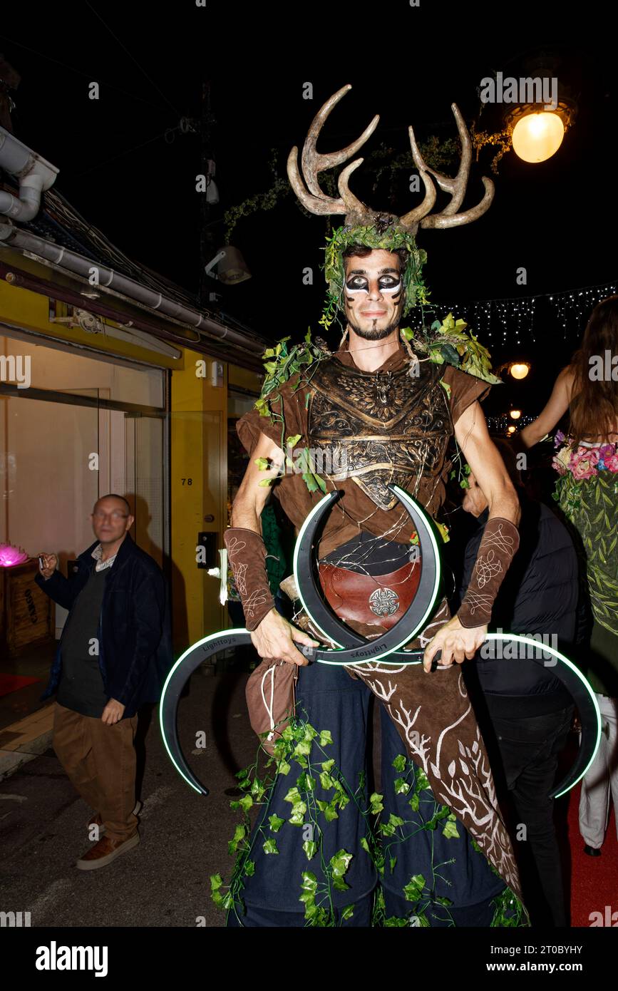Saint-Ouen, France. 5th Oct, 2023. Weird characters wander around ...