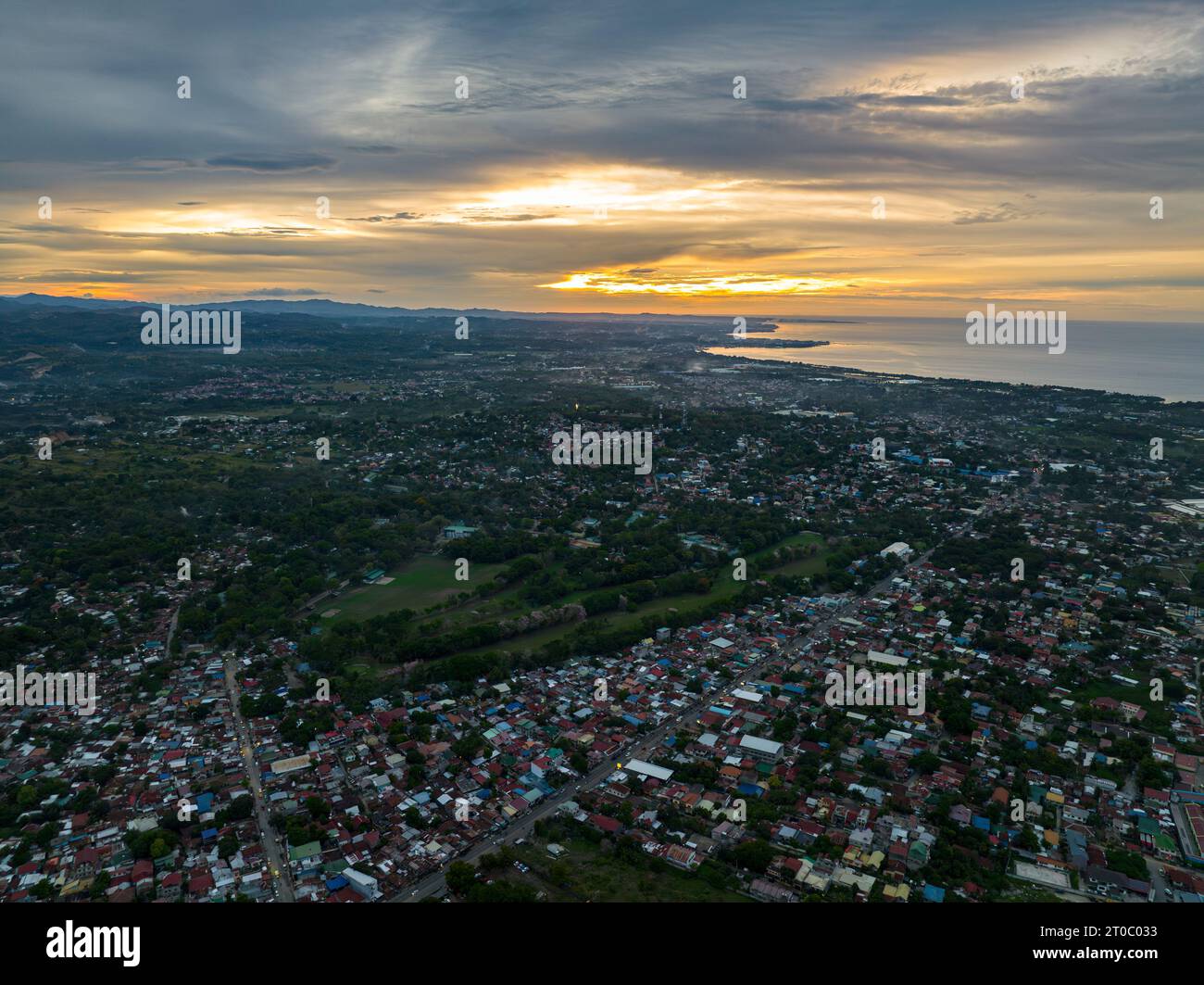 Residential village at dusk time in Cagayan de Oro. Mindanao ...